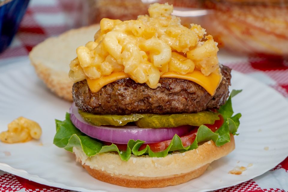 Campfire Mac & Cheese Burger - Martin's Famous Potato Rolls and Bread