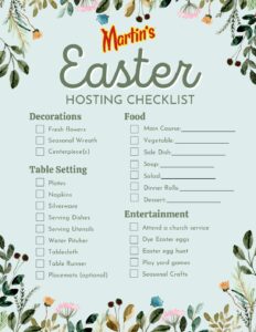 Easter Hosting Checklist - Martin's Famous Potato Rolls and Bread