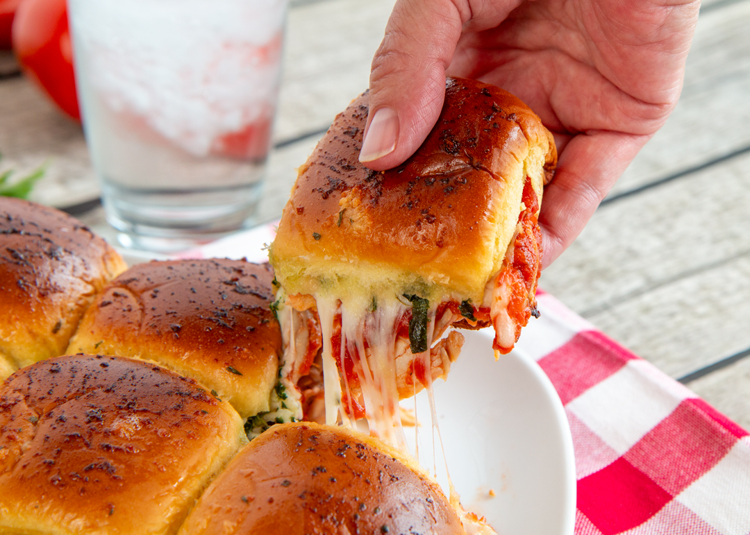 Easy Shredded Chicken Parmesan Sliders - Martin's Famous Potato Rolls ...