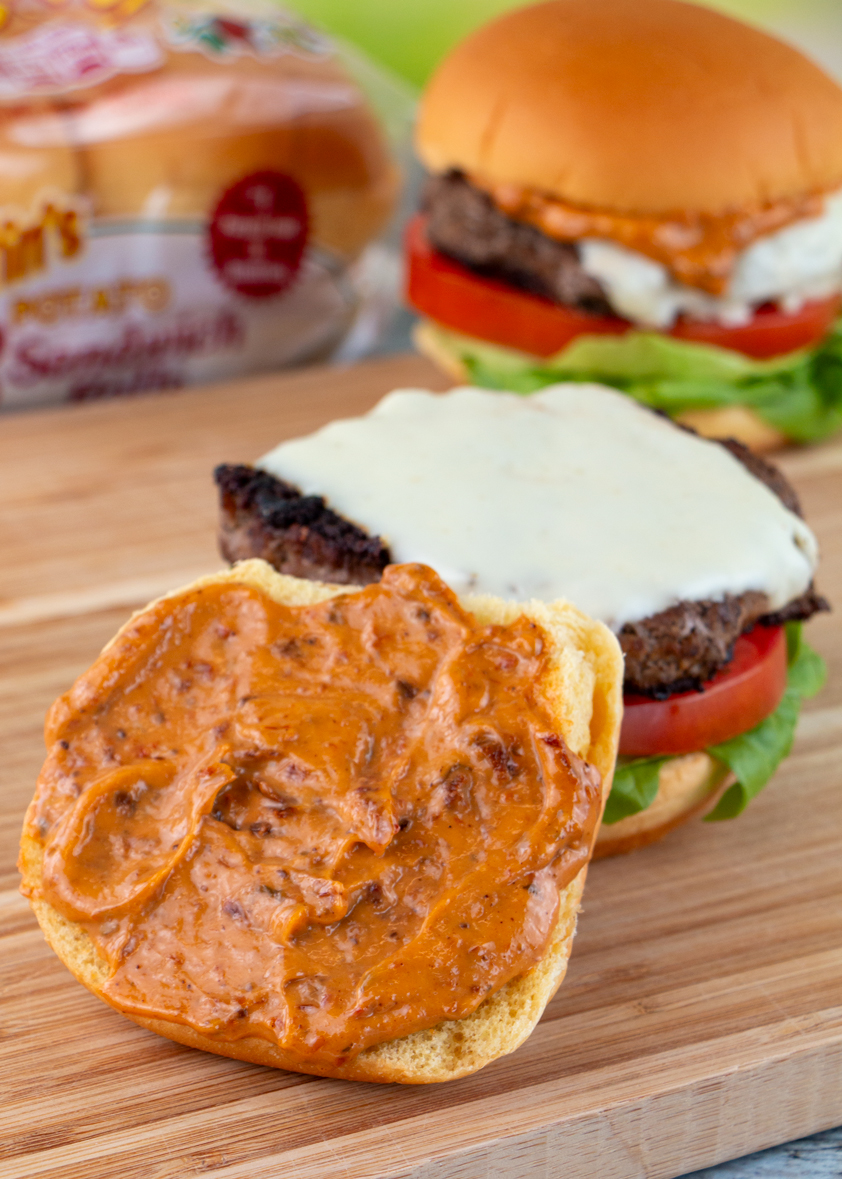 Sun-Dried-Tomato-Mayo_Burger3 - Martin's Famous Potato Rolls and Bread